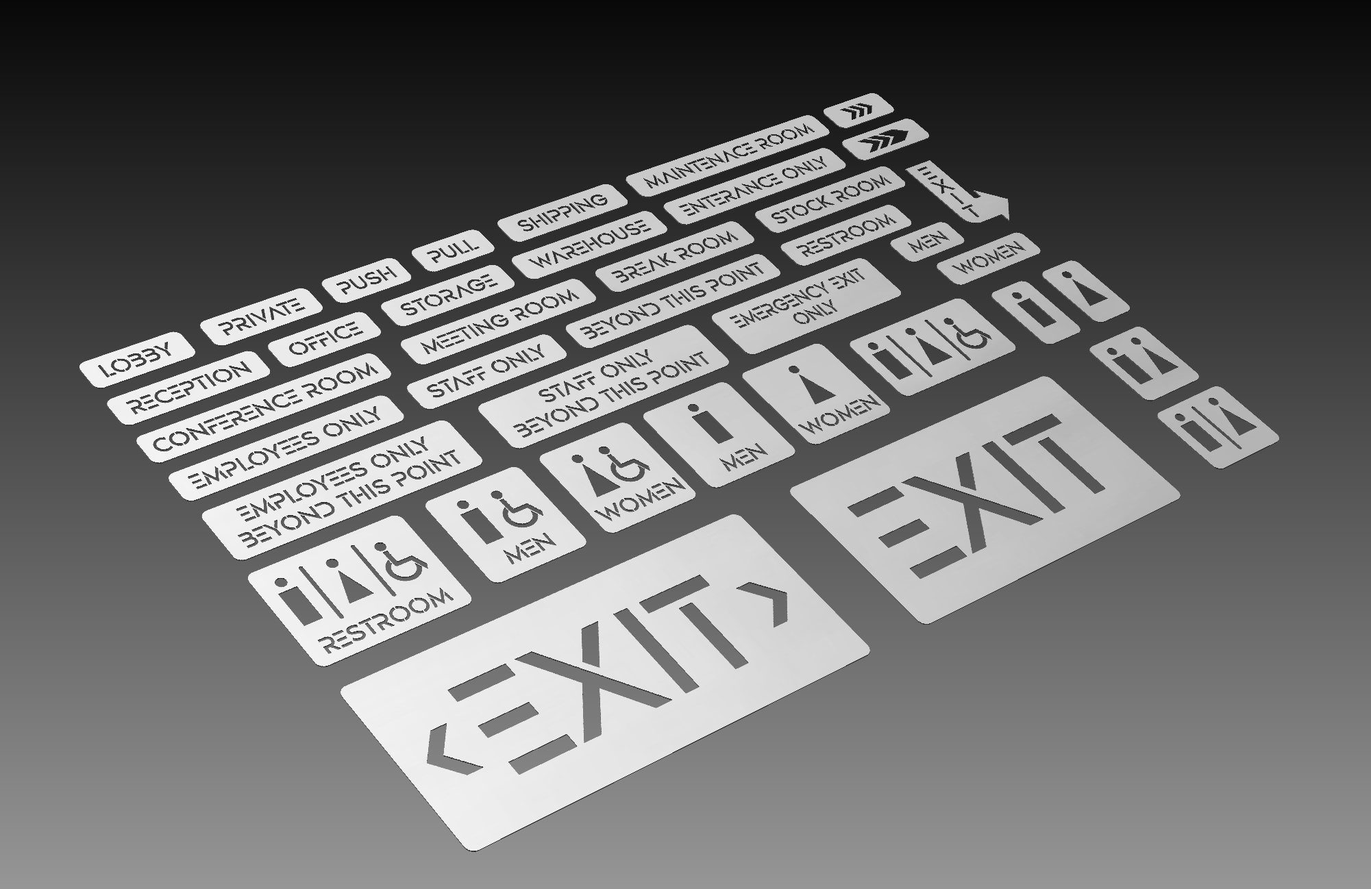 Interior Business Signs Wayfinding 2 - DXF Cut Ready File Collection ...