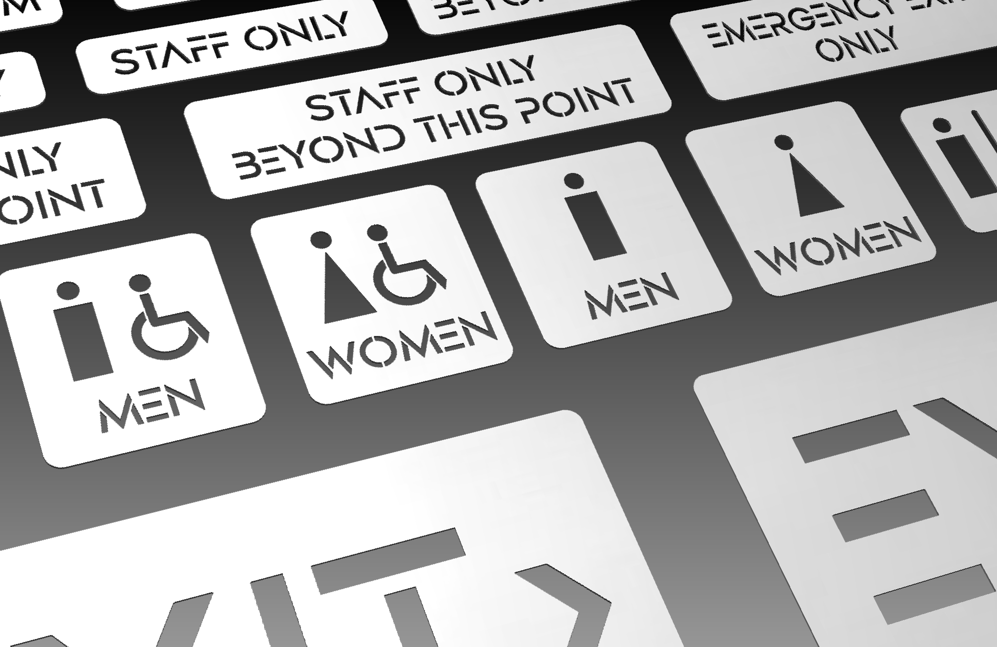 Interior Business Signs Wayfinding 2 - DXF Cut Ready File Collection ...