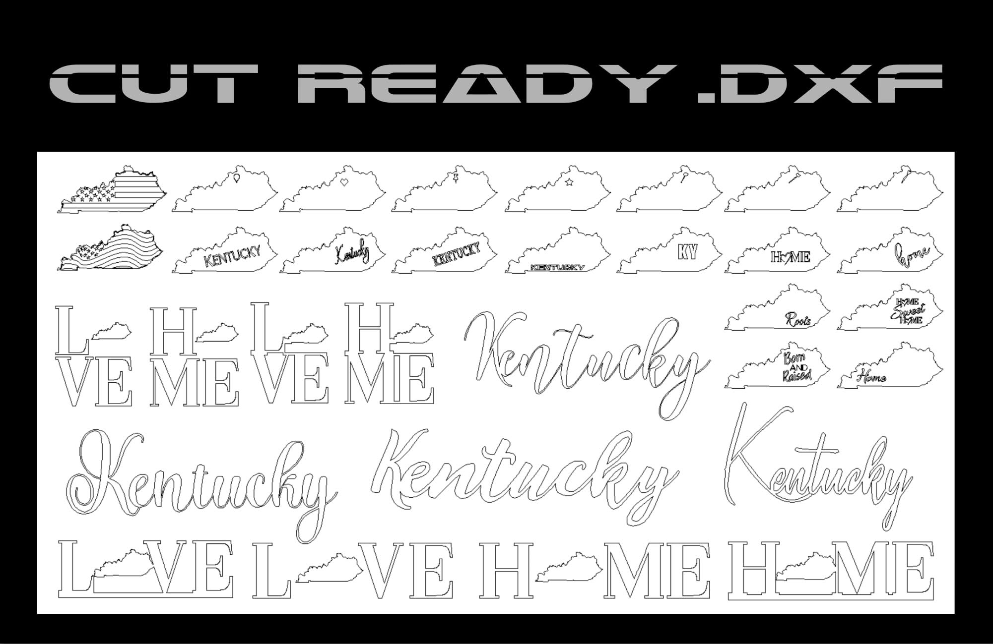 Kentucky State Theme - DXF Cut Ready File Collection – Hytek Tools ...