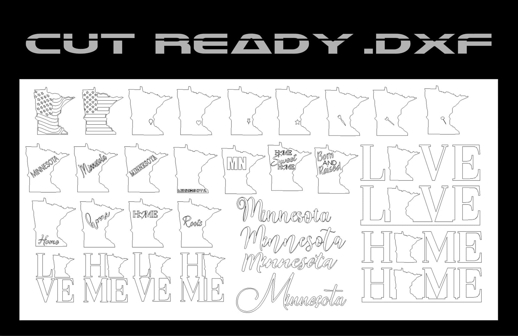 Minnesota State Theme - DXF Cut Ready File Collection – Hytek Tools ...