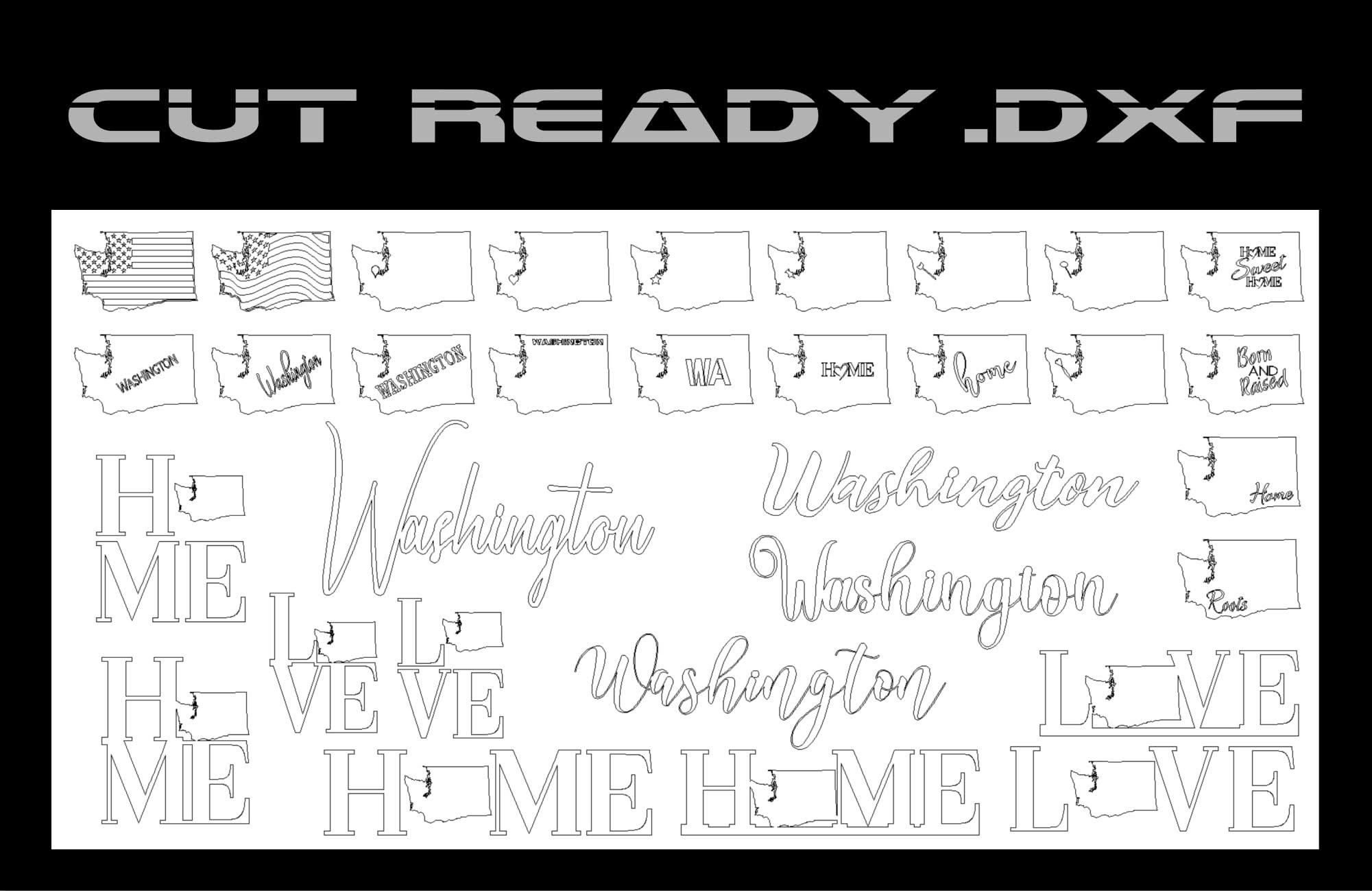 Washington Theme - Cut Ready File Collection – Hytek Tools - Fiber ...