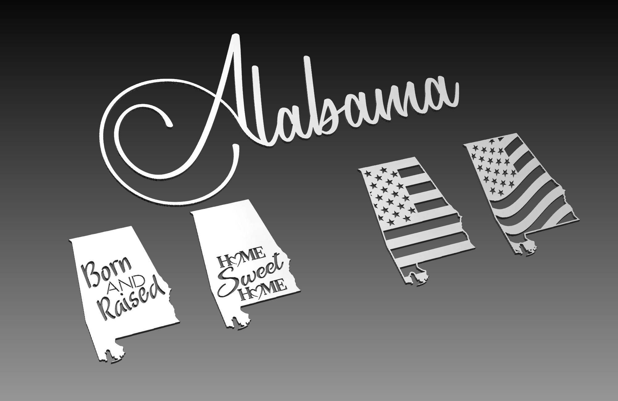 Alabama Theme - Cut Ready DXF File Collection – Hytek Tools - Fiber ...