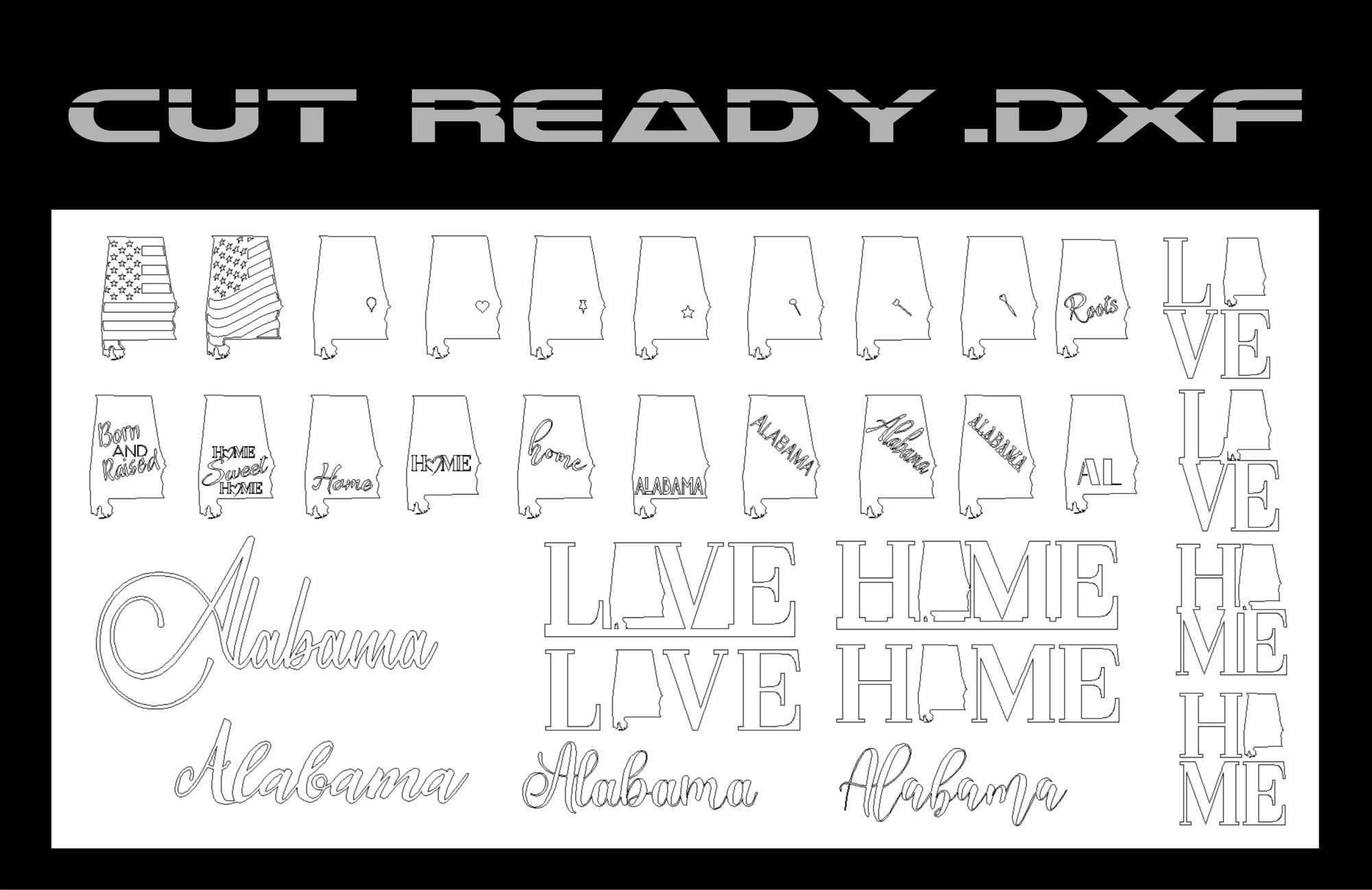 Alabama Theme - Cut Ready DXF File Collection – Hytek Tools - Fiber ...