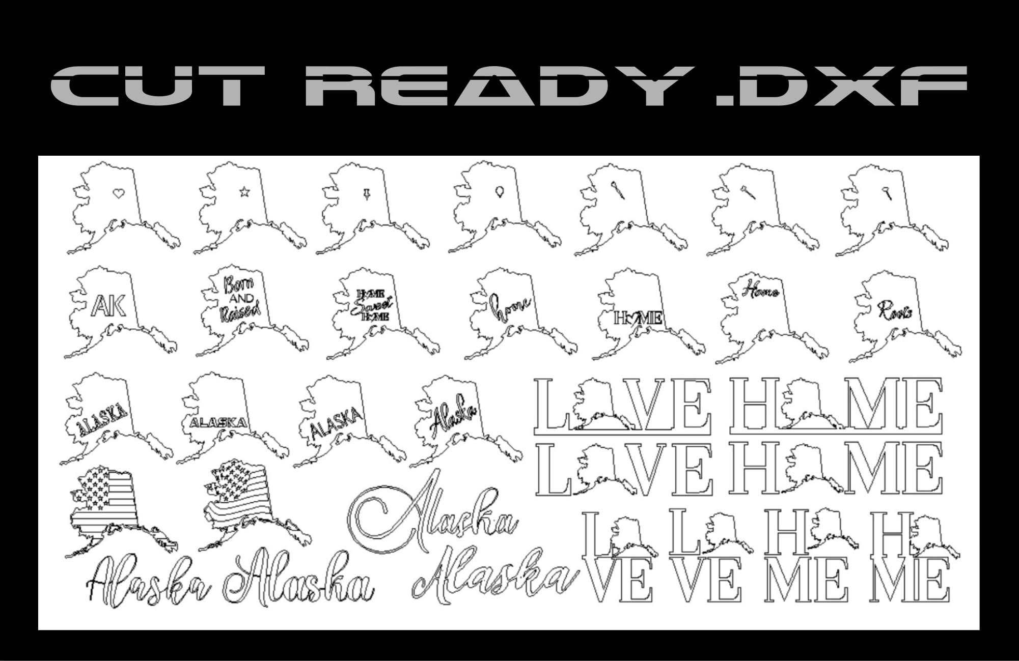 Alaska Theme - Cut Ready DXF File Collection – Hytek Tools - Fiber ...