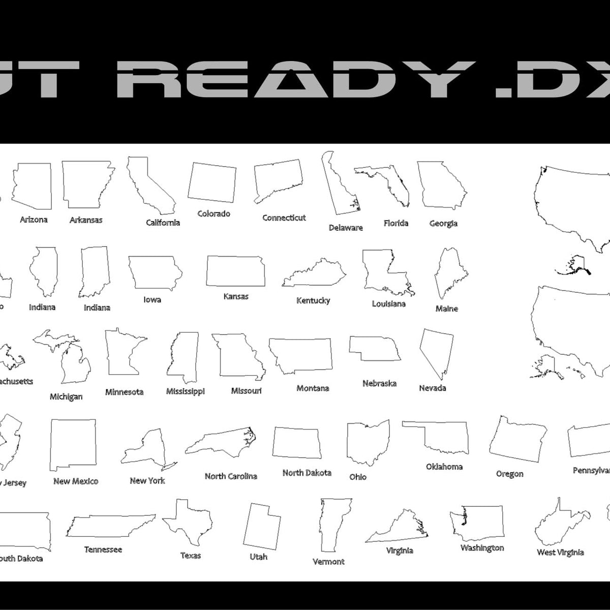 Basic 50 USA States Theme - Cut Ready DXF File Collection – Hytek Tools ...