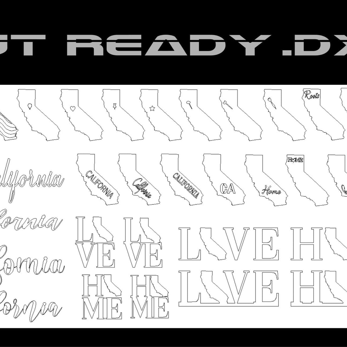 California Theme - Cut Ready DXF File Collection – Hytek Tools - Fiber ...