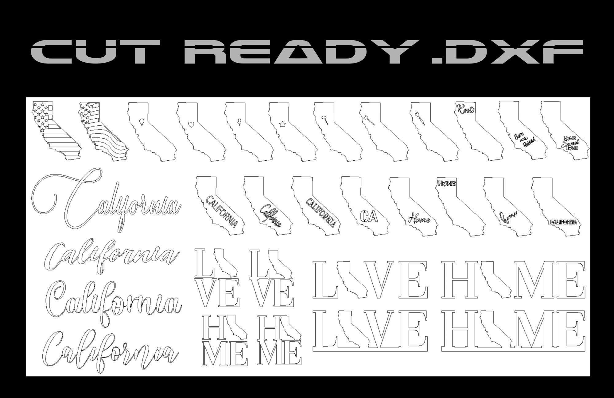 California Theme - Cut Ready DXF File Collection – Hytek Tools - Fiber ...