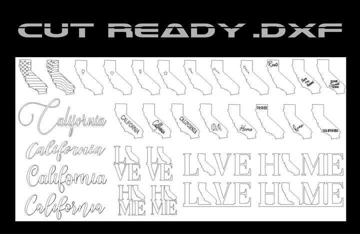 California Theme - Cut Ready DXF File Collection – Hytek Tools - Fiber ...