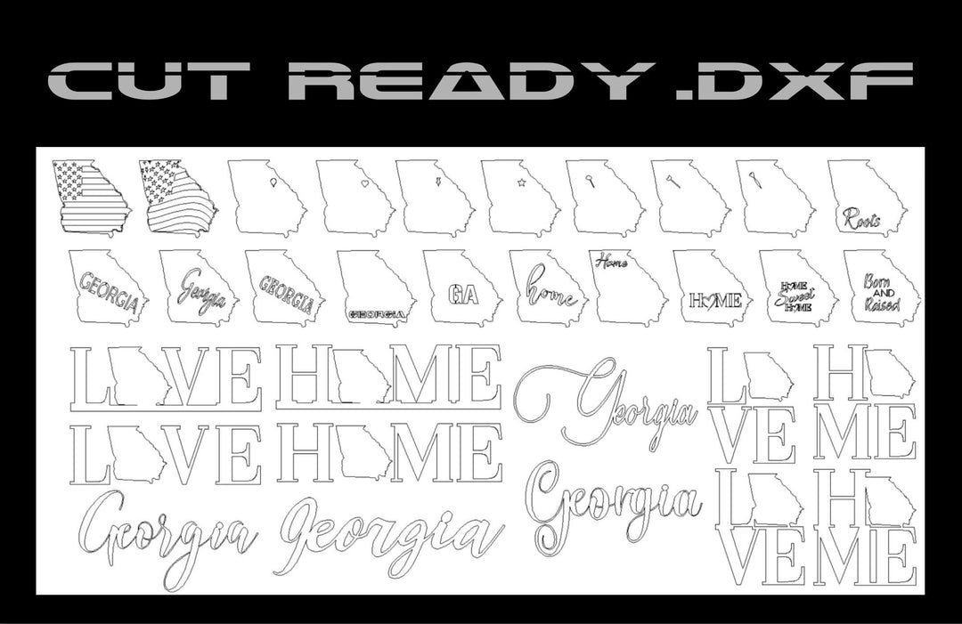 Georgia Theme - Cut Ready DXF File Collection – Hytek Tools - Fiber ...