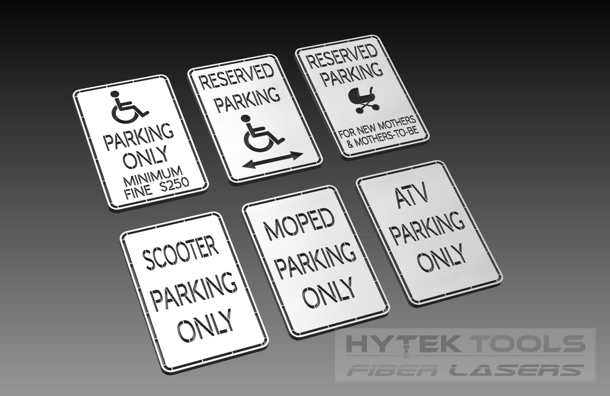 Parking Signs - DXF Cut Ready File Collection – Hytek Tools - Fiber ...
